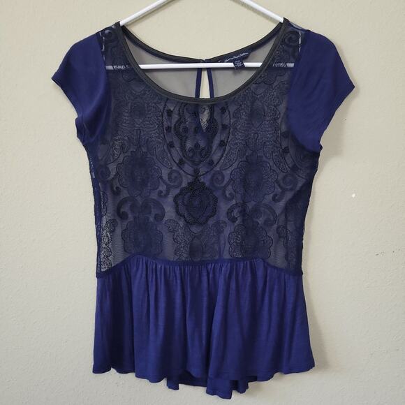 American Eagle Outfitters | Tops | Y2k Whimsisgoth Goth Sheer Whimsical Dainty American Eagle ...